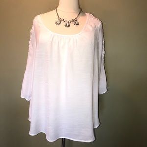 Unique Spectrum | Tops | New Unique Spectrum White Blouse Size 3x ...